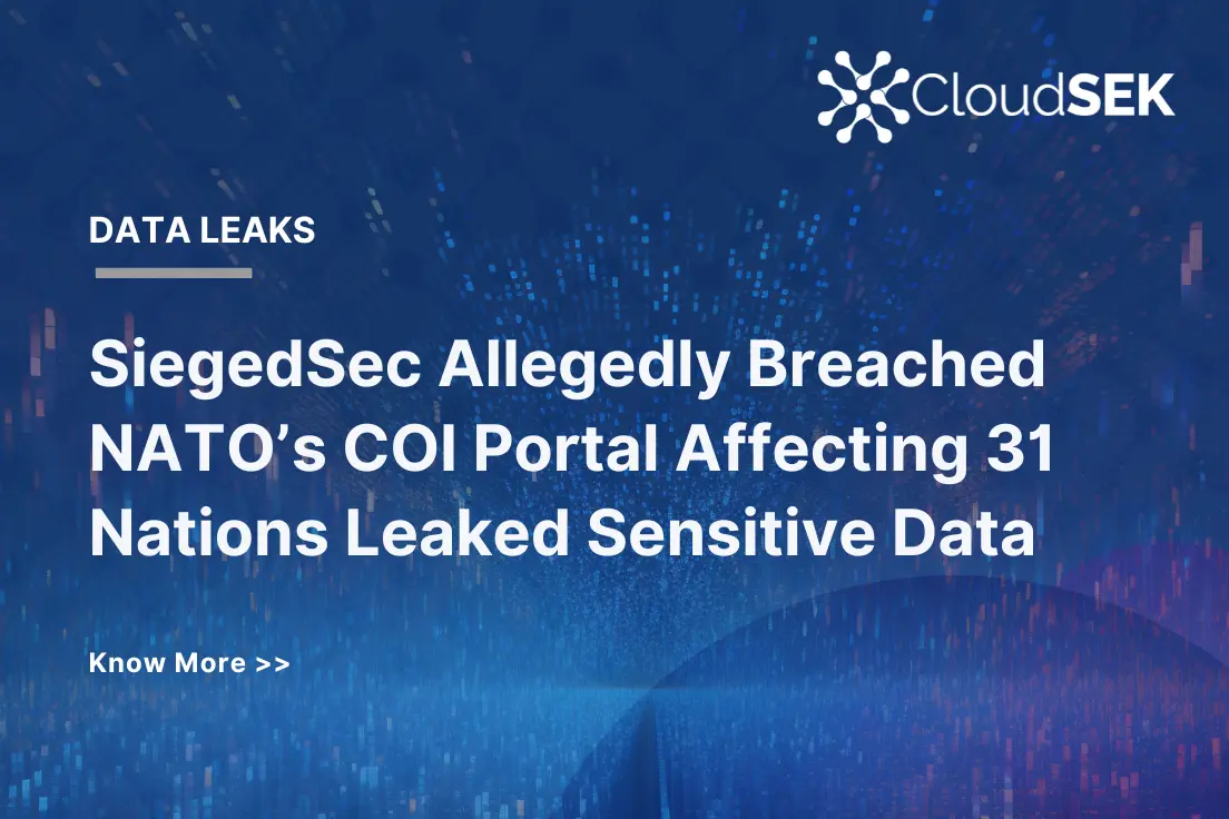 SiegedSec Allegedly Breached NATO’s COI Portal Affecting 31 Nations Leaked Sensitive Data ...